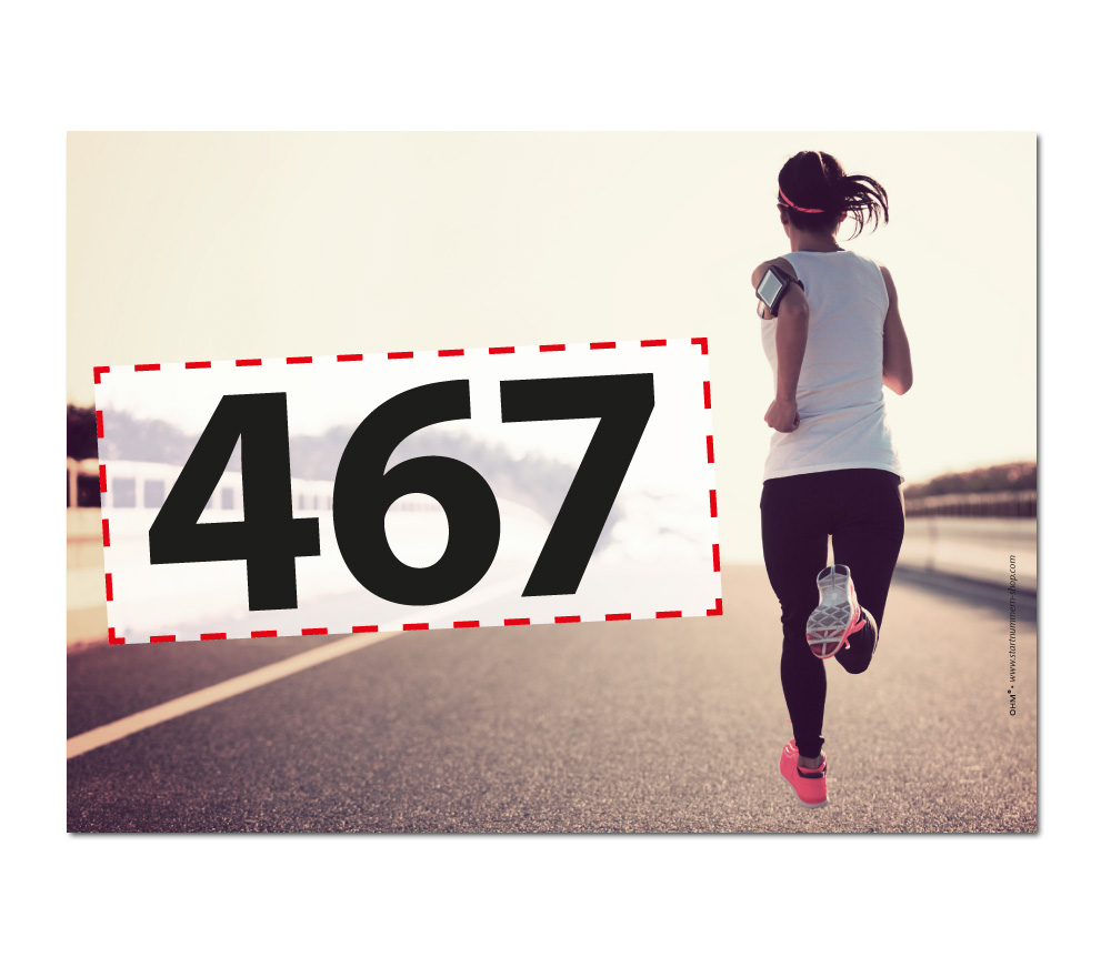 Startnummern 20x14,5 cm (ca. DIN A5) "Go"