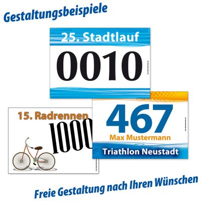 Startnummern 20x14,5 cm individuell