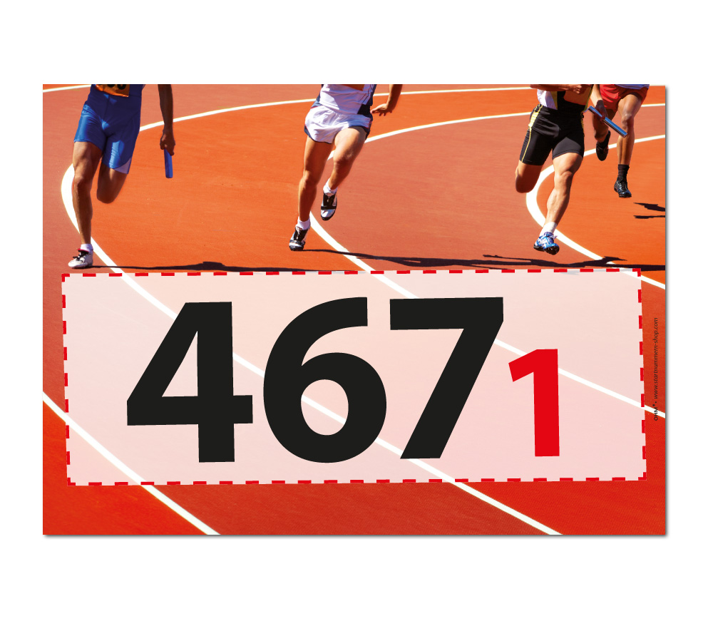 Startnummern 20x14,5 cm (ca. DIN A5) "Staffellauf"